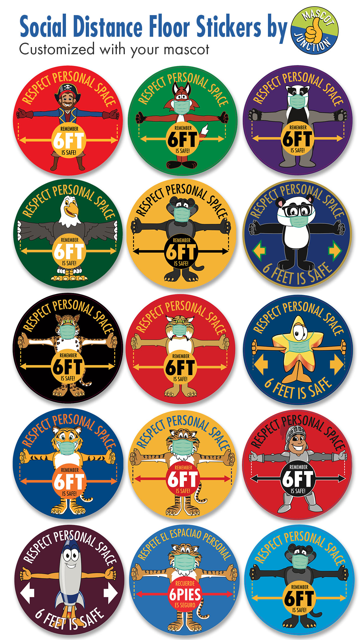 Social Distance Floor Stickers | PBIS Posters